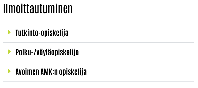 Ilmoittautuminen opintojaksoille – 3AMK